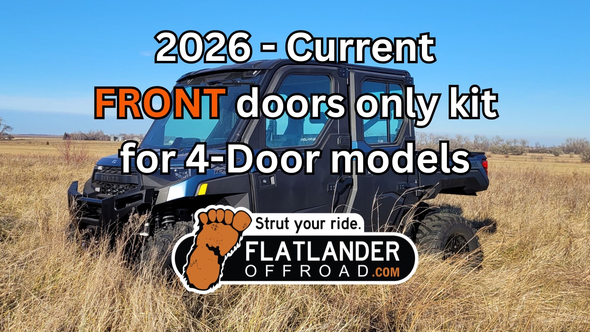 2026 - Current FRONT ONLY door strut kit for 4-Door Polaris Ranger 100 ...